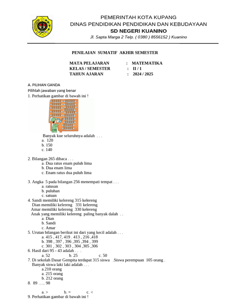 SUMATIF MATEMATIKA | PDF