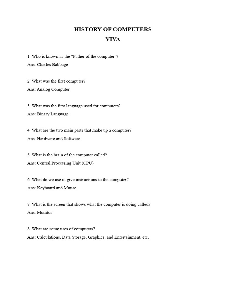History of Computers (Viva) | PDF