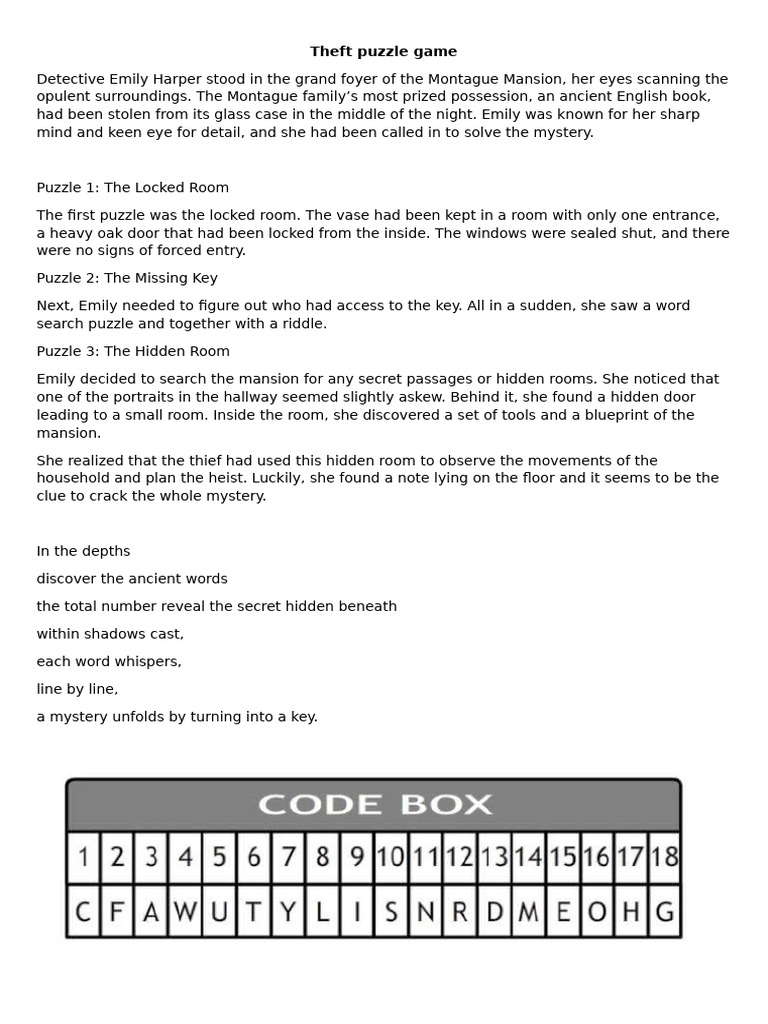 Theft Puzzle Game | PDF