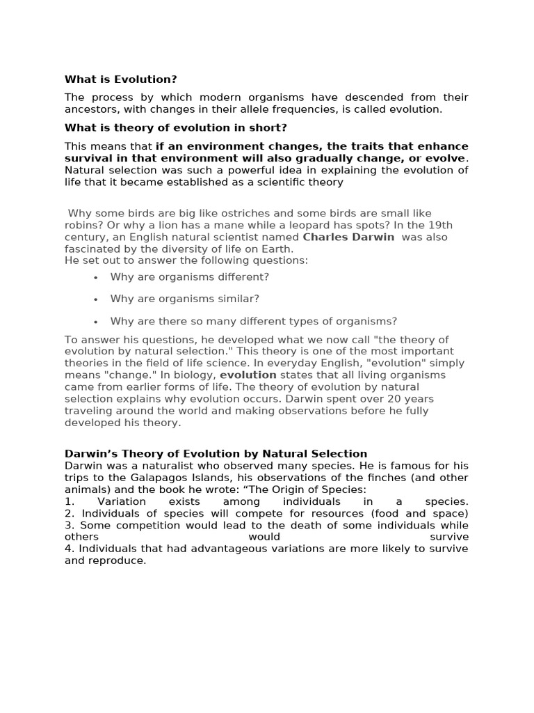What Is Evolution | PDF