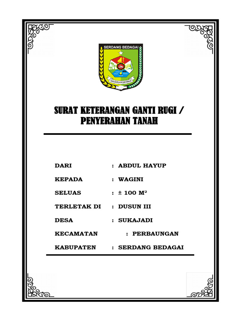 Cover Surat Tanah | PDF