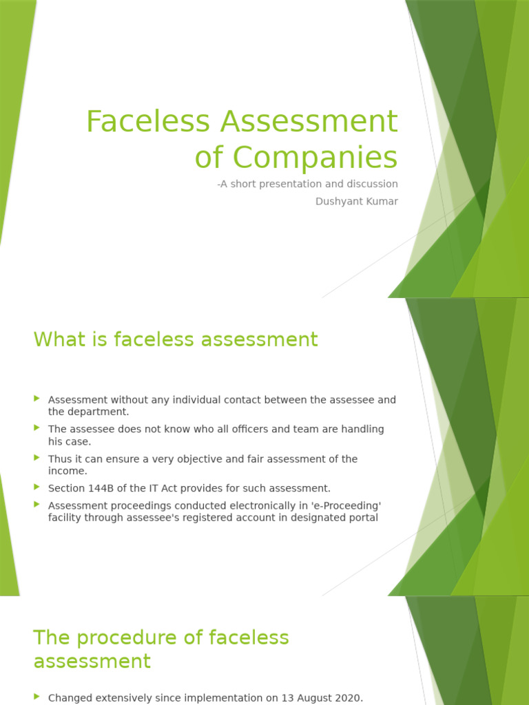 Faceless assessment of companies | PDF | Taxes | Deferred Tax