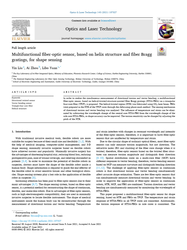 Multifunctional Fiber-Optic Sensor, Based On Helix Structure and Fiber ...