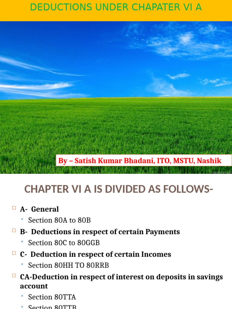 Deductions Under Chapter VIA | PDF | Tax Deduction | Life Insurance