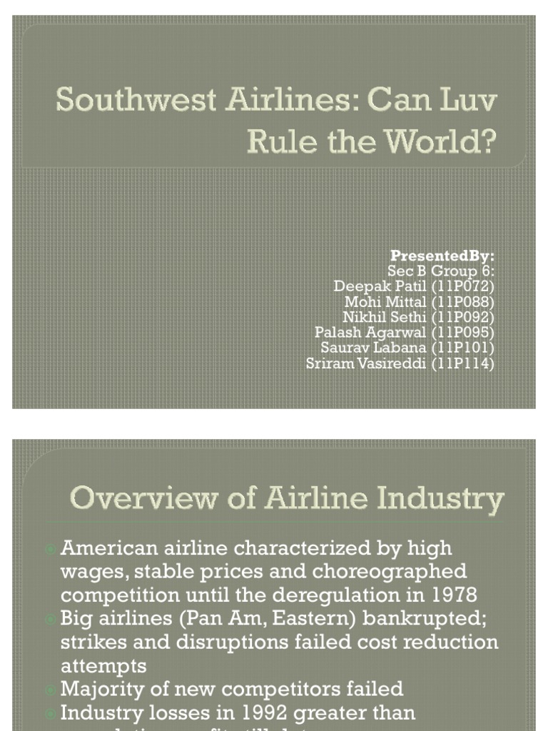 Southwest Airlines Overview | PDF | Airlines | Low Cost Carrier