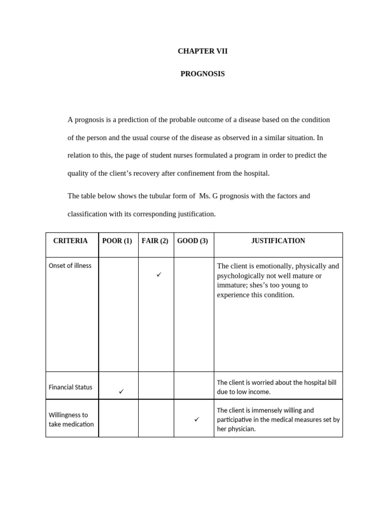 Prognosis | PDF | Patient | Nursing