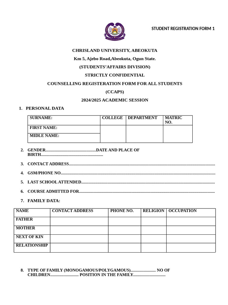 counselling-registration-form | PDF | Interpersonal Relationships ...