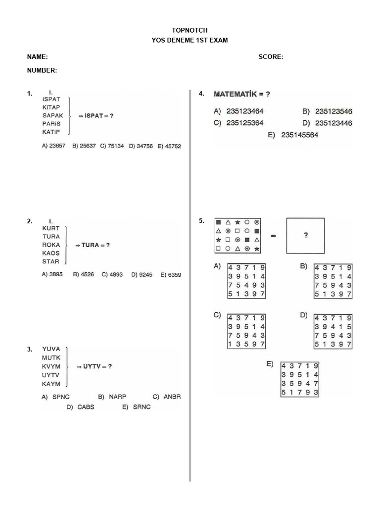 Yos Deneme (1) | PDF