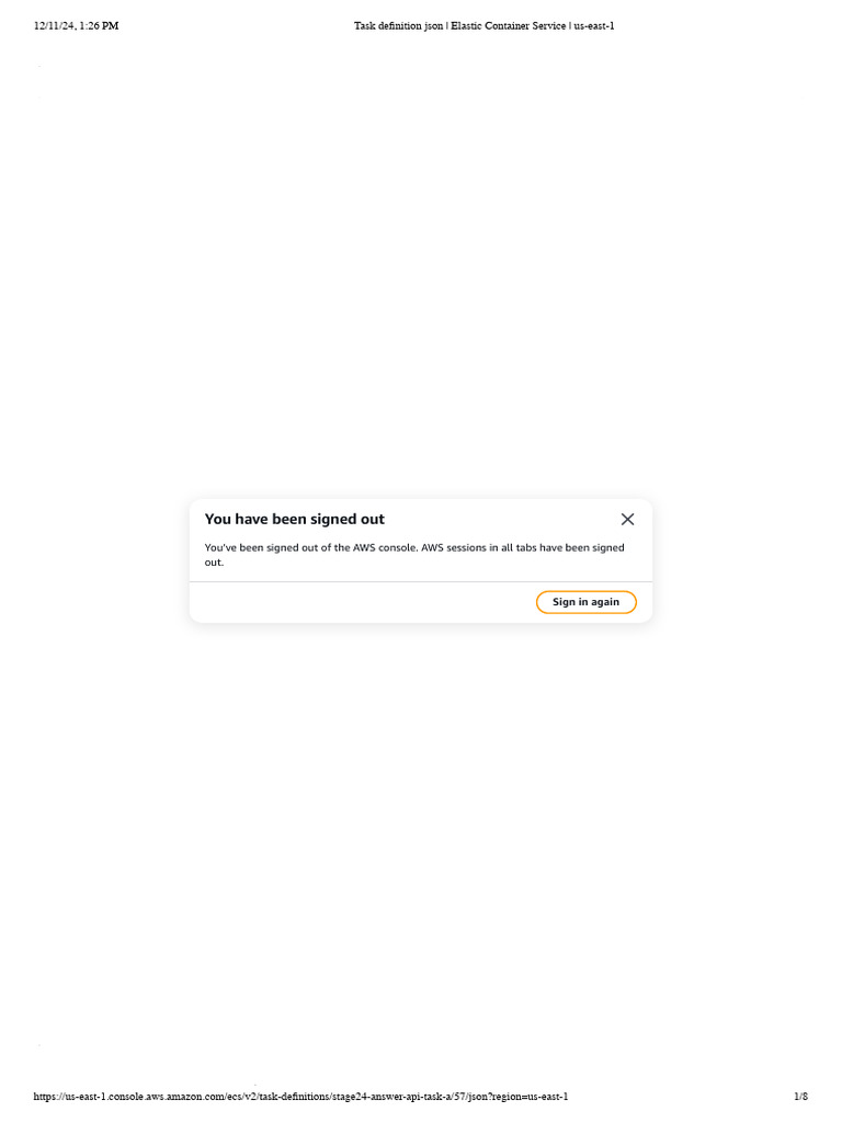 AWS ECS Task Definition JSON Guide | PDF | Amazon Web Services ...