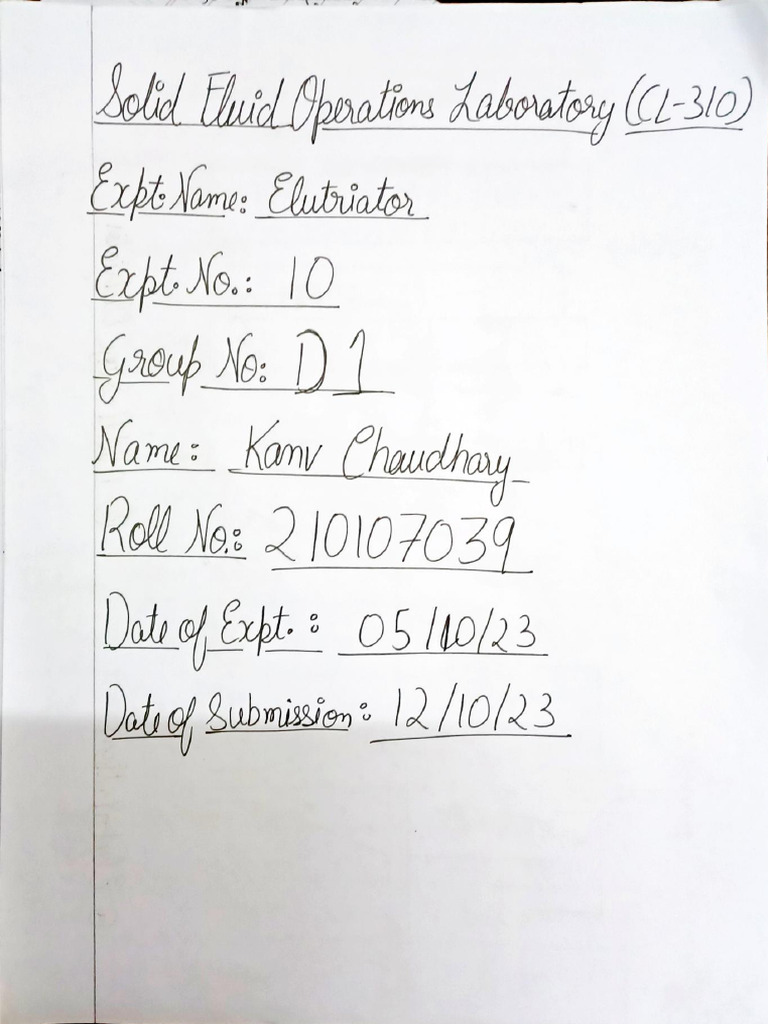 Elutriator CL310 | PDF