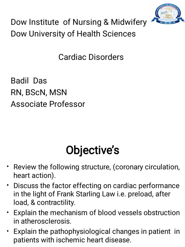 Cardiac Disorder With Complete Objectives-1 | PDF | Myocardial ...