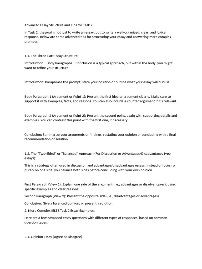 Advanced Essay Structure and Tips For Task 2 | PDF | Crimes | Crime ...