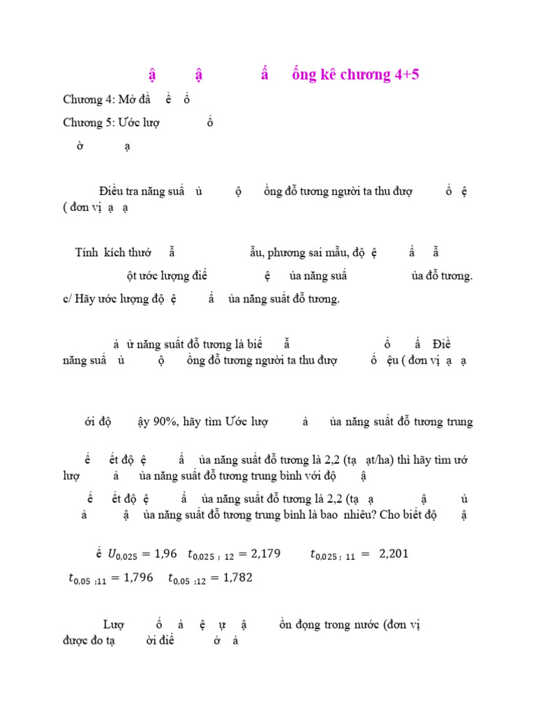 BT XSTK on tap chuong 4 +5 | PDF