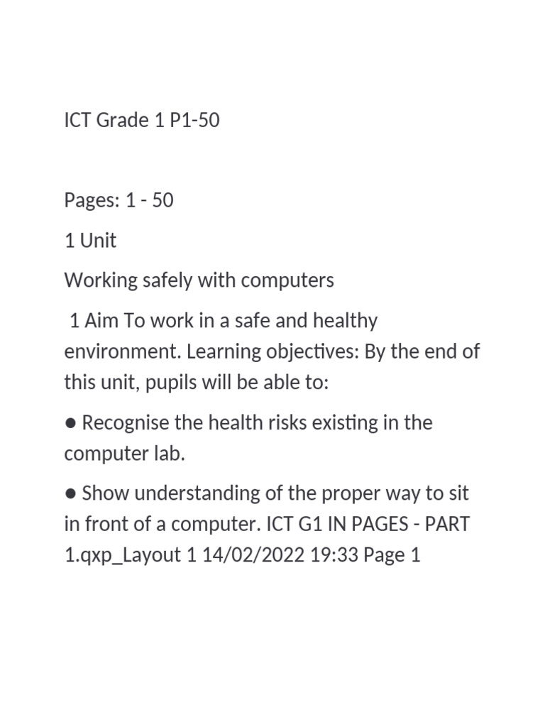 ICT Grade 1 | PDF | Computer Keyboard | Tablet Computer