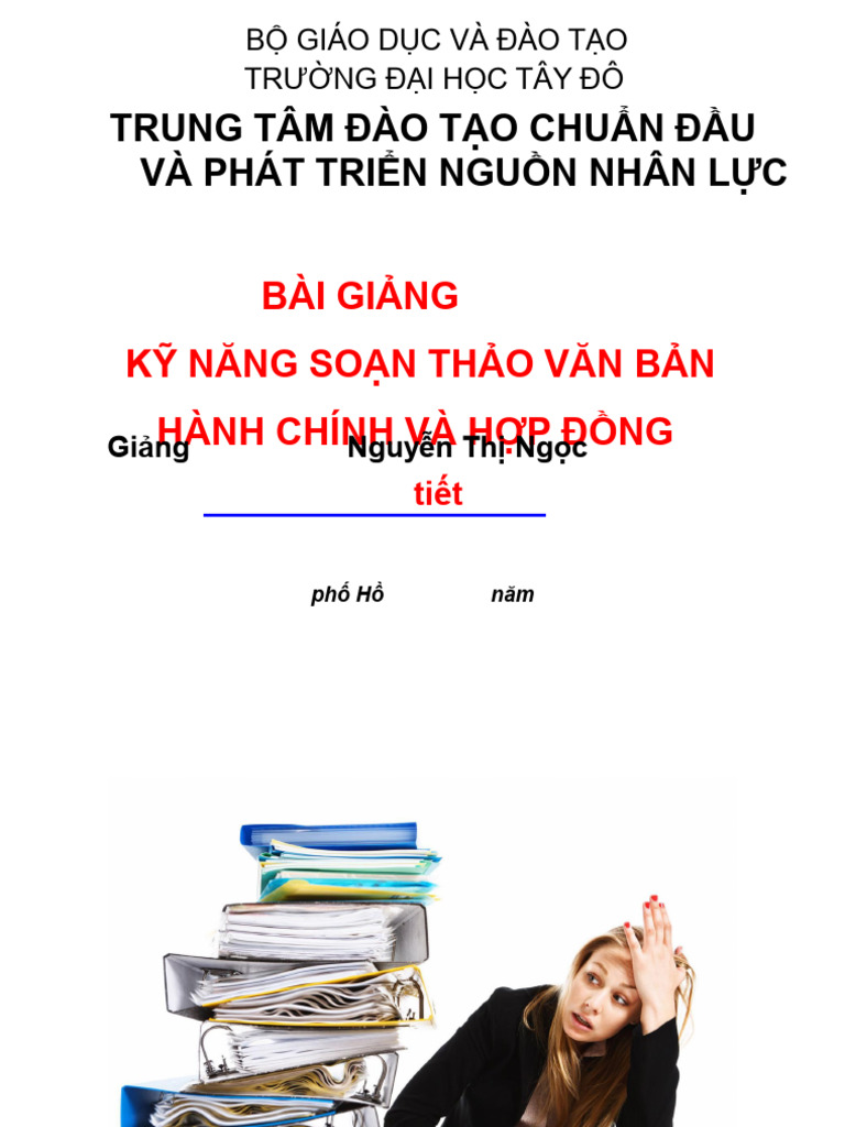 Chương 1 K Năng So N TH o Văn B N Hành Chính Và H P Đ NG | PDF