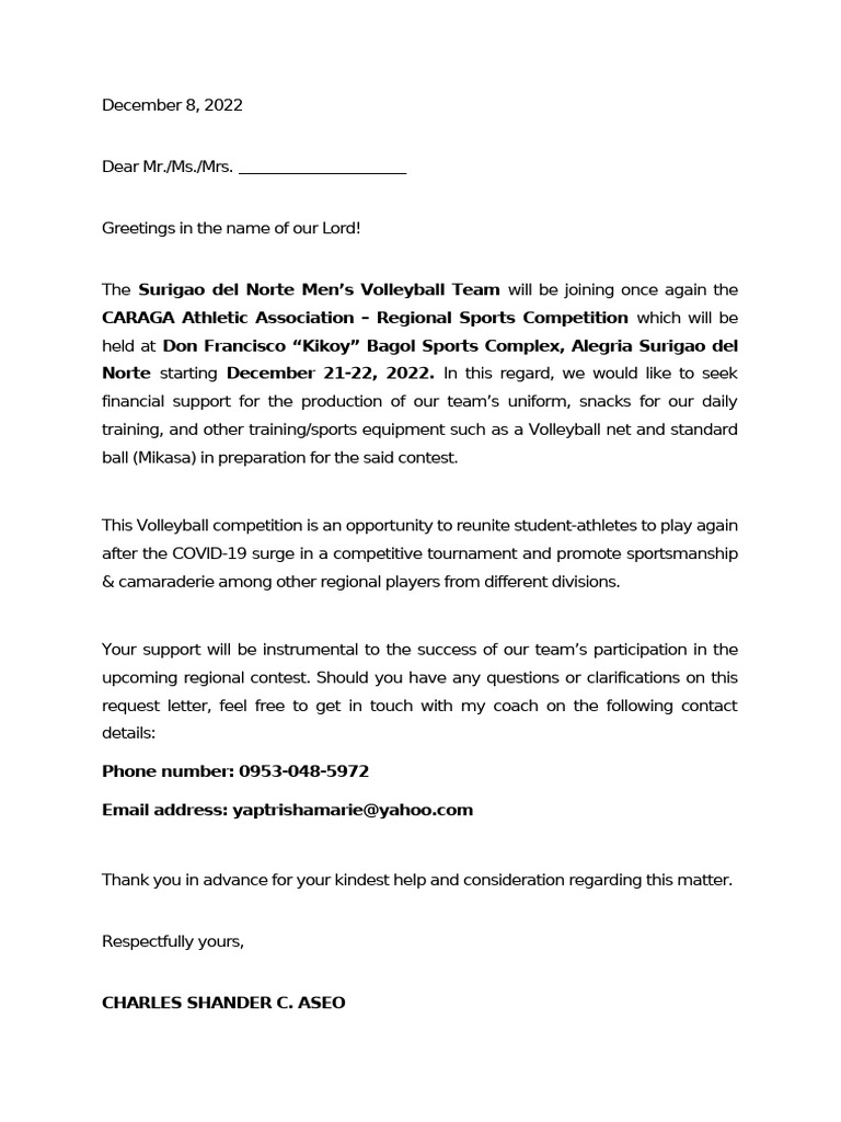 Solicitation Letters - Aseo | PDF