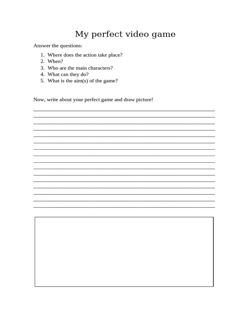 My Perfect Video Game | PDF