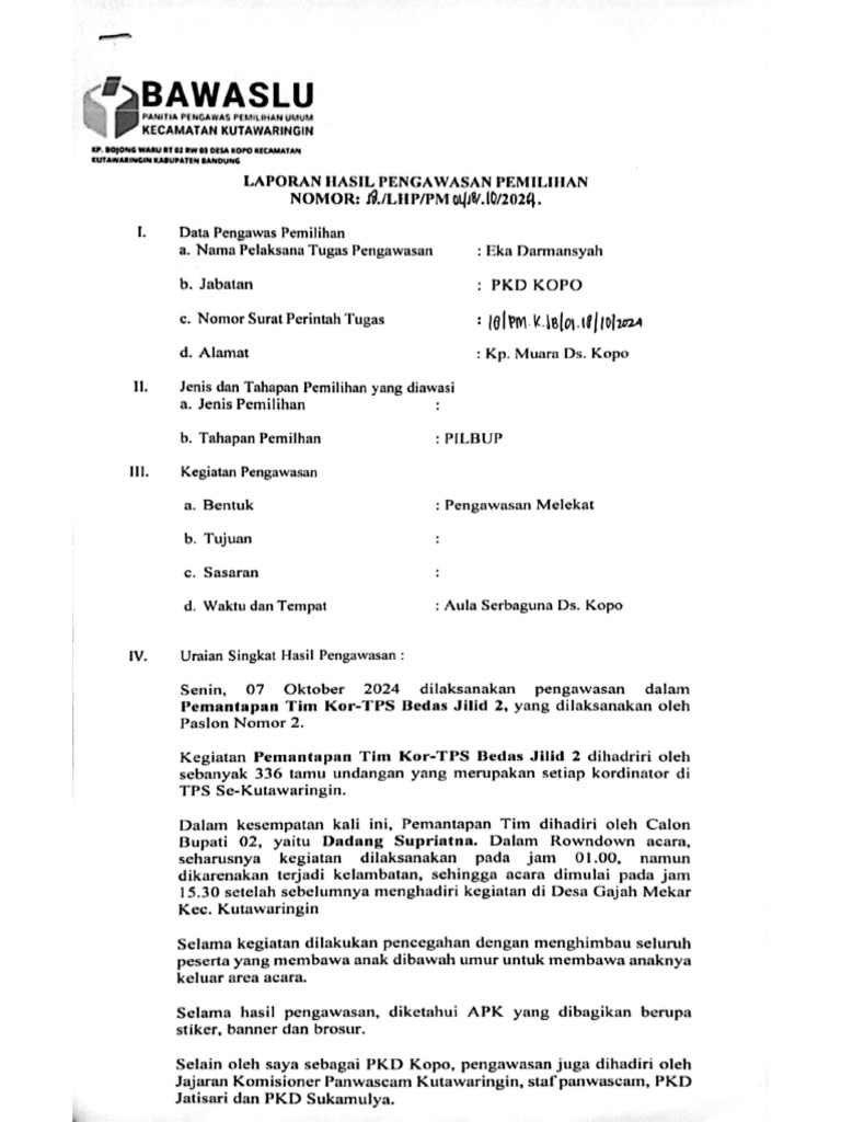 waskat Dadang Kor TPS | PDF