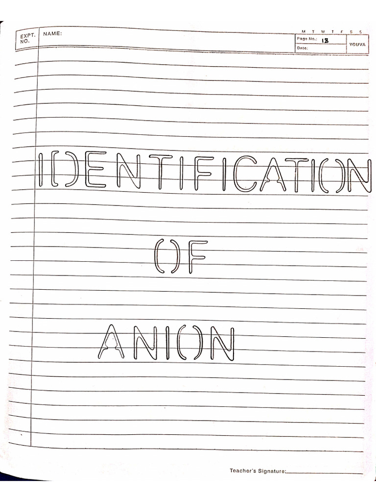 Identification of Anion | PDF