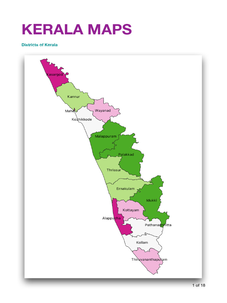 Different Kerala Maps | PDF