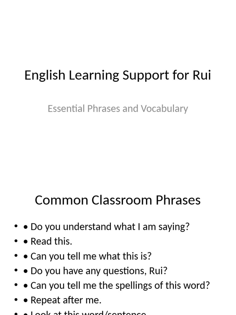 English Learning Support | PDF
