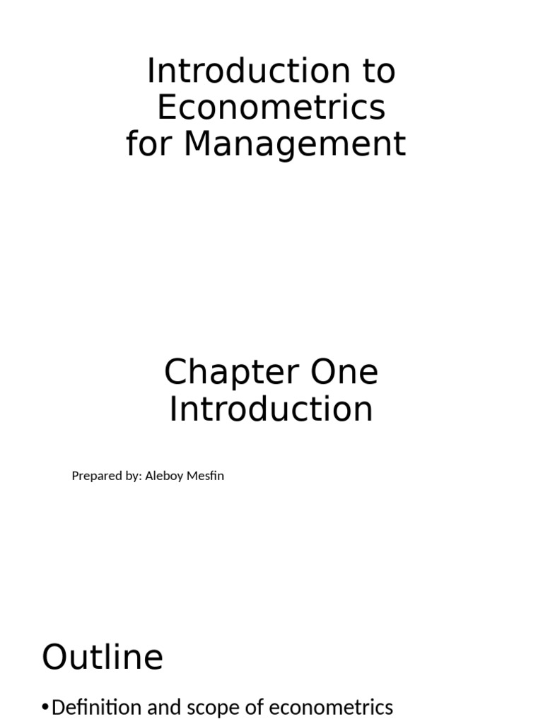 Econometrics_Chapter One (1) | PDF | Econometrics | Statistics Econometrics_Chapter One (1) | PDF | Econometrics | Statistics