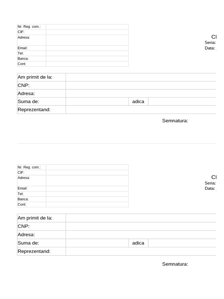 Model Chitanta Doua Pe A4 | PDF