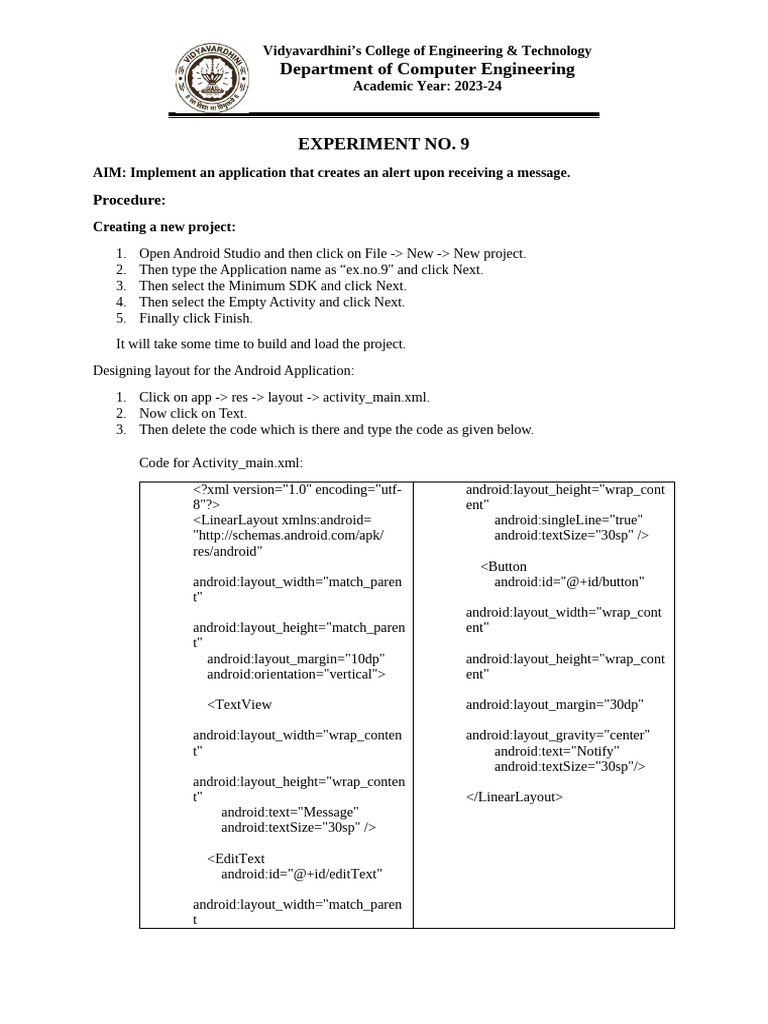 MCLExp 9 | PDF | Android (Operating System) | Computing