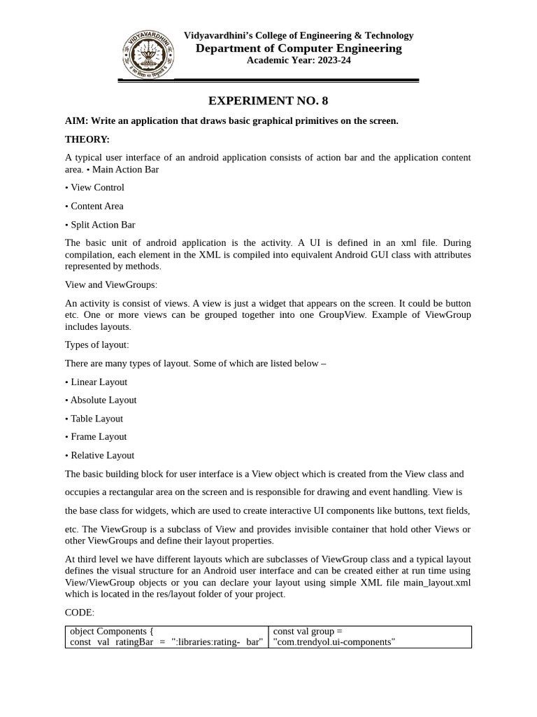 MCLExp 8 | PDF | Graphical User Interfaces | Page Layout