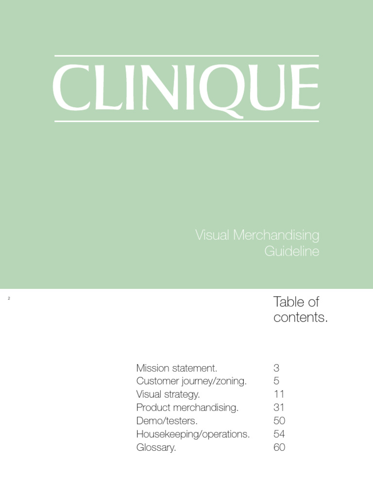 Clinique Visual Merchandising Guideline | PDF | Brand | Retail