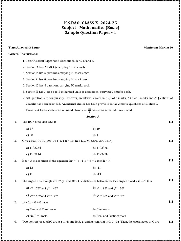 MATHS BASIC P1 2025 | PDF | Factorization | Circle