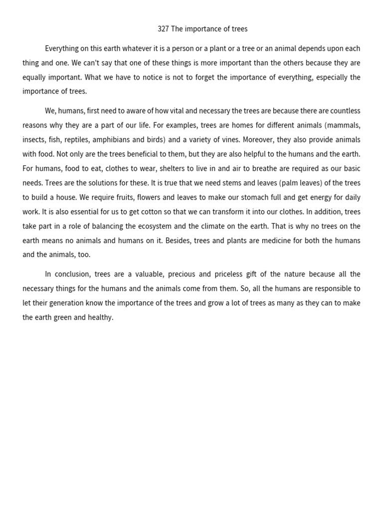 327 The Importance of Trees | PDF