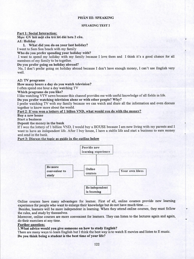 Bộ 30 Đề Speaking Test Vstep Có Đáp Án | PDF
