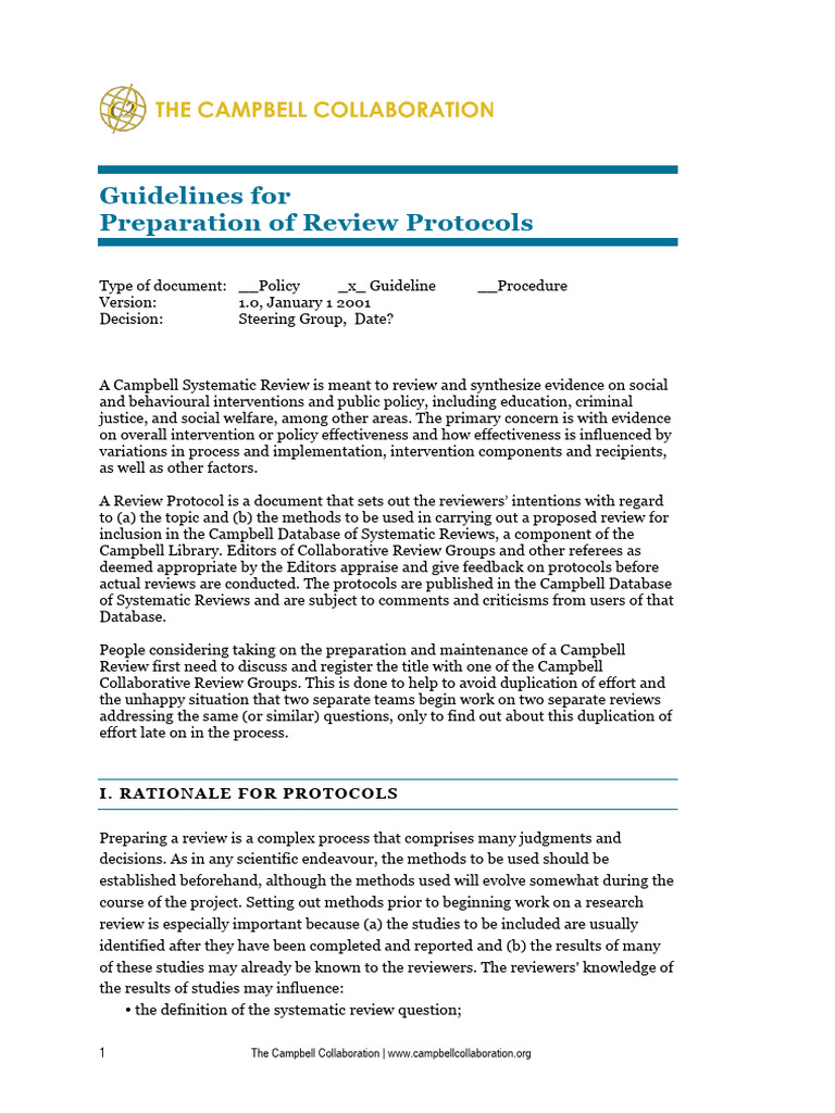 Campbell_Collaboration | PDF | Systematic Review | Quantitative Research