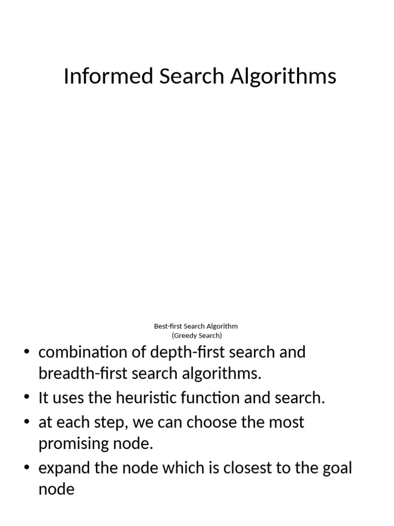 Informed Search Algorithms Overview | PDF