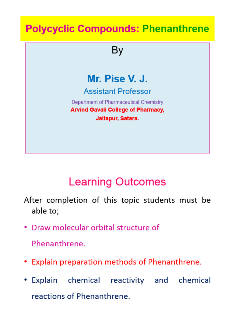 Phenanthrene: Structure, Synthesis, Reactions | PDF | Molecular Orbital ...