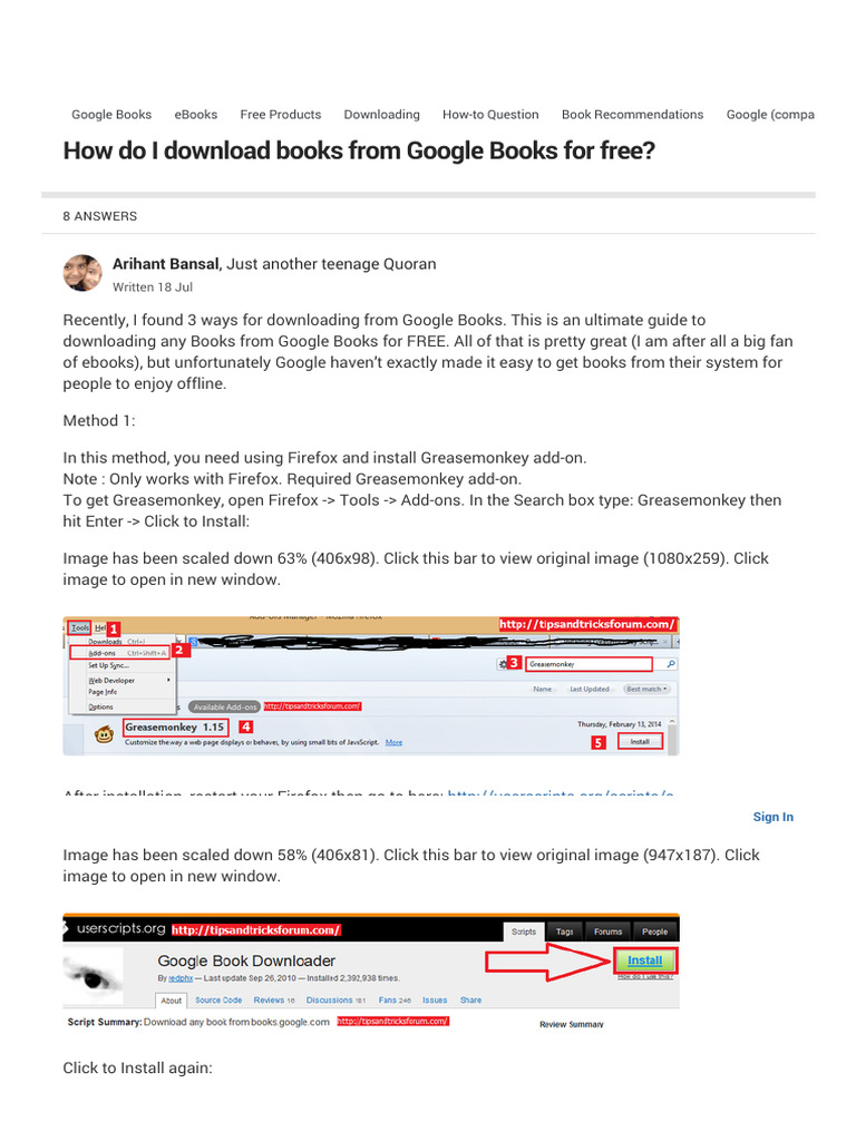 How Do I Download Books From Google Books For Free - Quora | PDF | Computer File | Directory ...