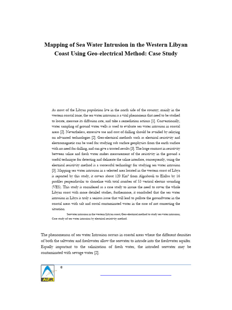 Mapping_of_Sea_Water_Intrusion_in_the_Western_Liby | PDF | Groundwater ...