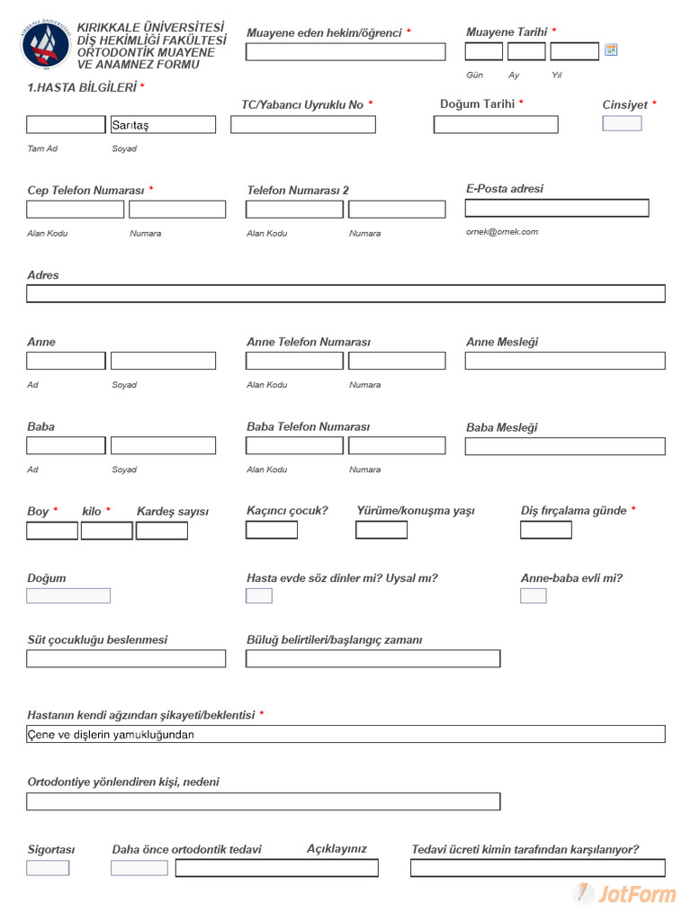 Anamnez Muayene Formu | PDF