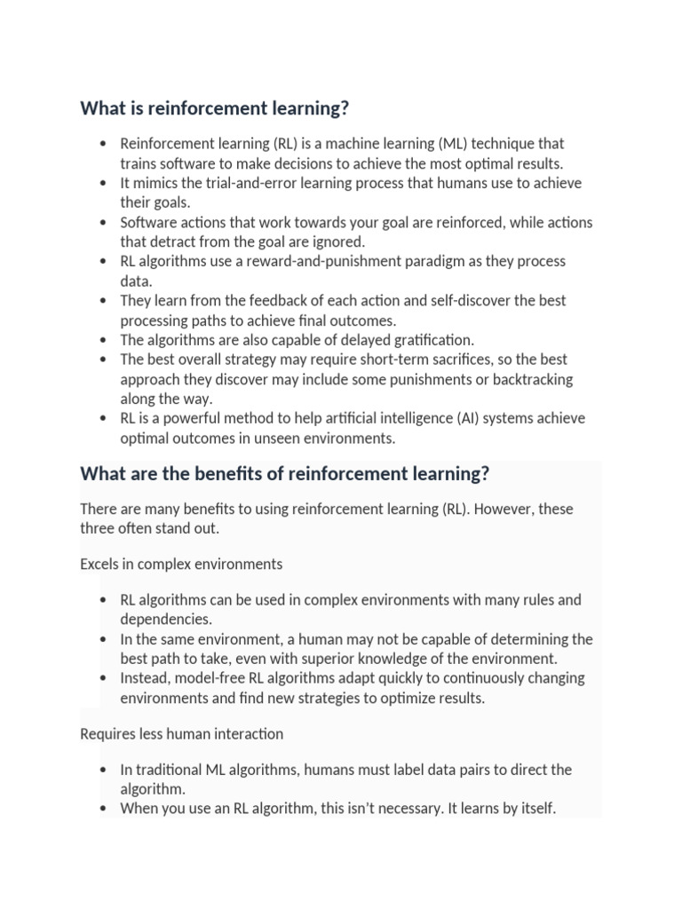 UNIT V reinforcement learning | PDF | Machine Learning | Reinforcement