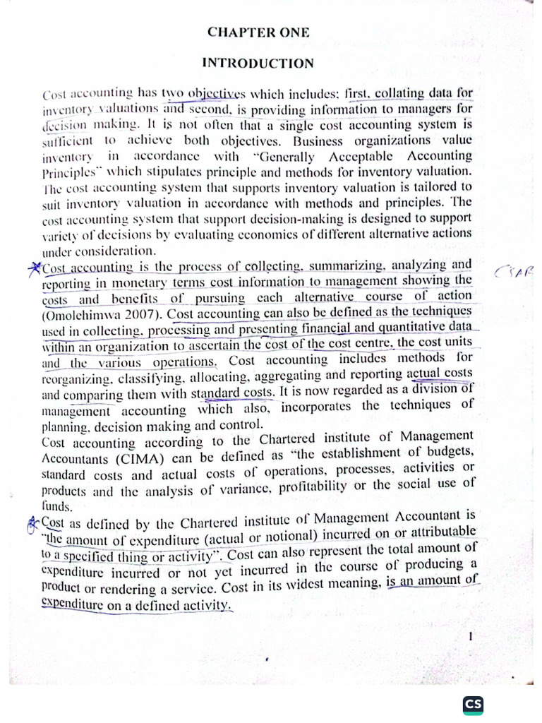 Introduction To Cost Accounting | PDF