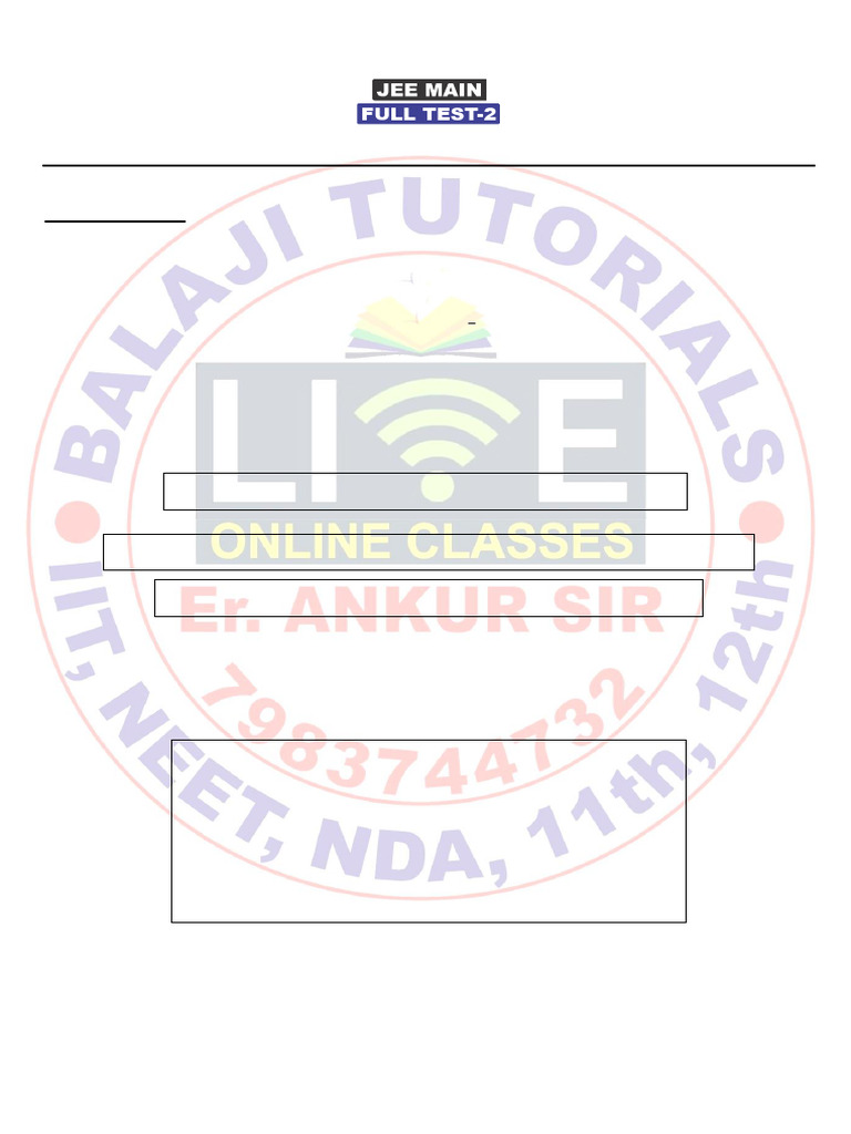 Jee Main Full Syllabus Test-2 | PDF | Wavelength