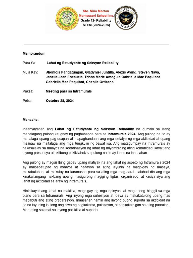 Memorandum Pdf