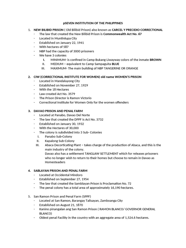 Seven Institution of The Philippines | PDF | Prison | Criminology