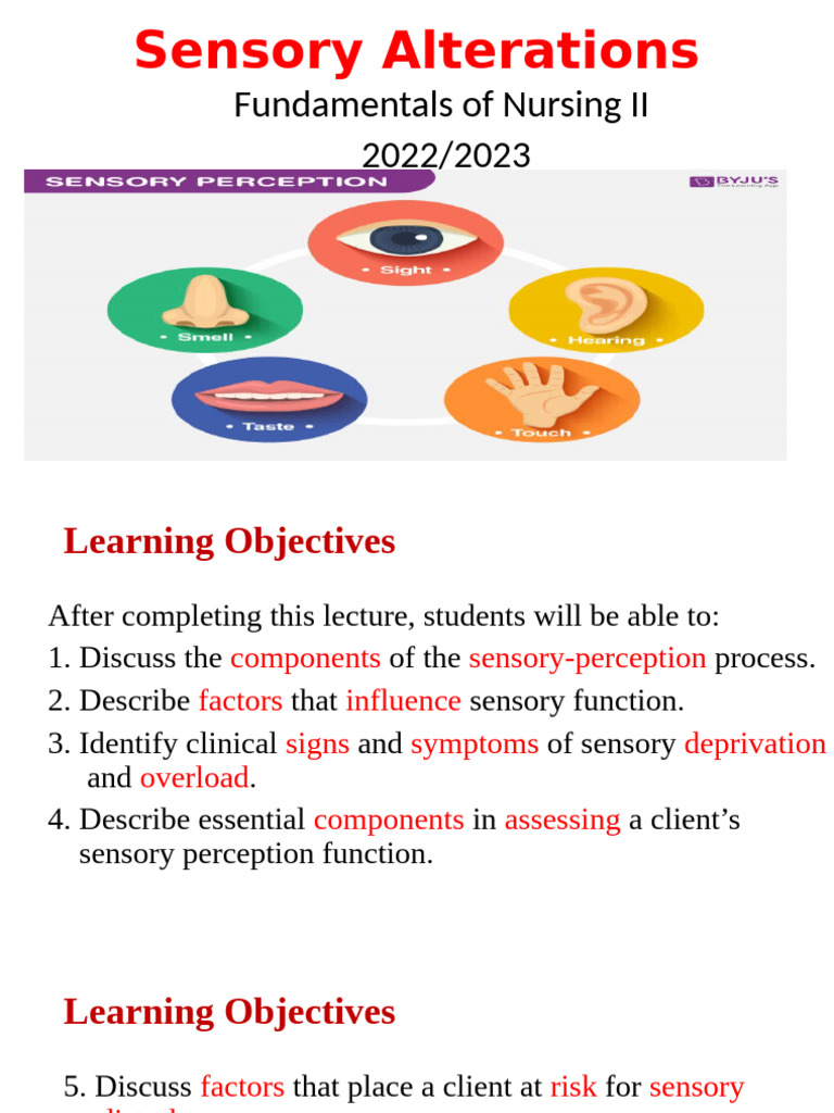 Sensoy Alterations2023 Modifed | PDF | Senses | Perception