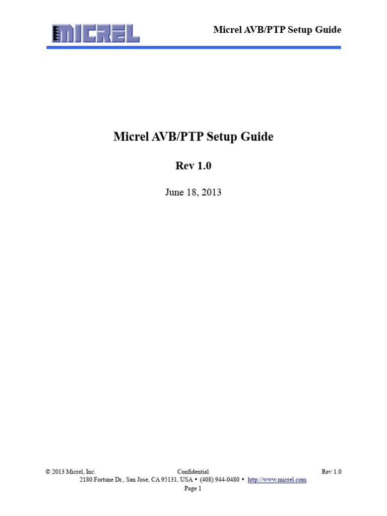 Micrel AVB Setup Guide | PDF | Network Switch | Device Driver