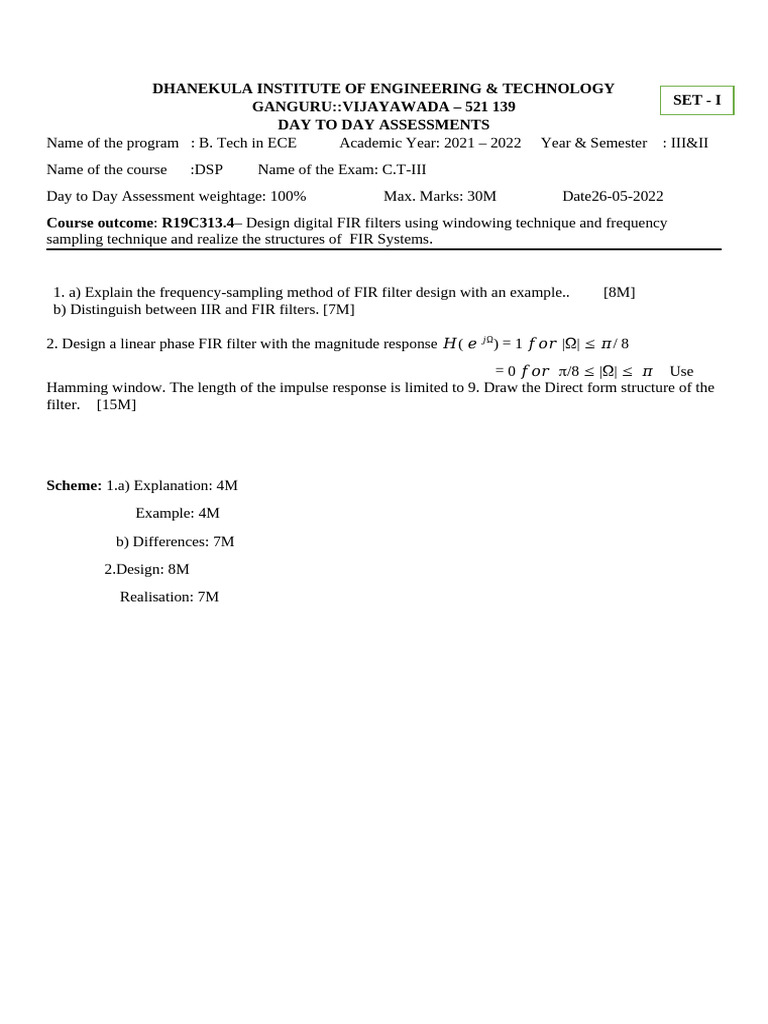 FIR Filters | PDF | Filter (Signal Processing) | Computer Engineering