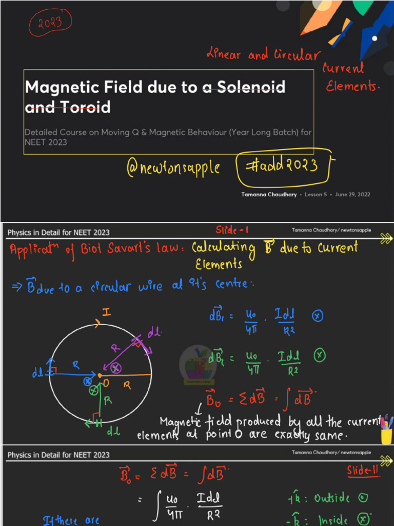 Magnetic Field Due To A Solenoid and Toroid With Anno | PDF