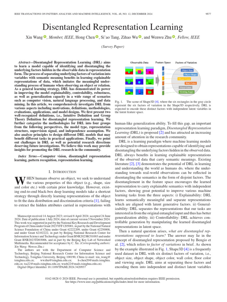 Disentangled Representation Learning | PDF | Learning | Pattern Recognition
