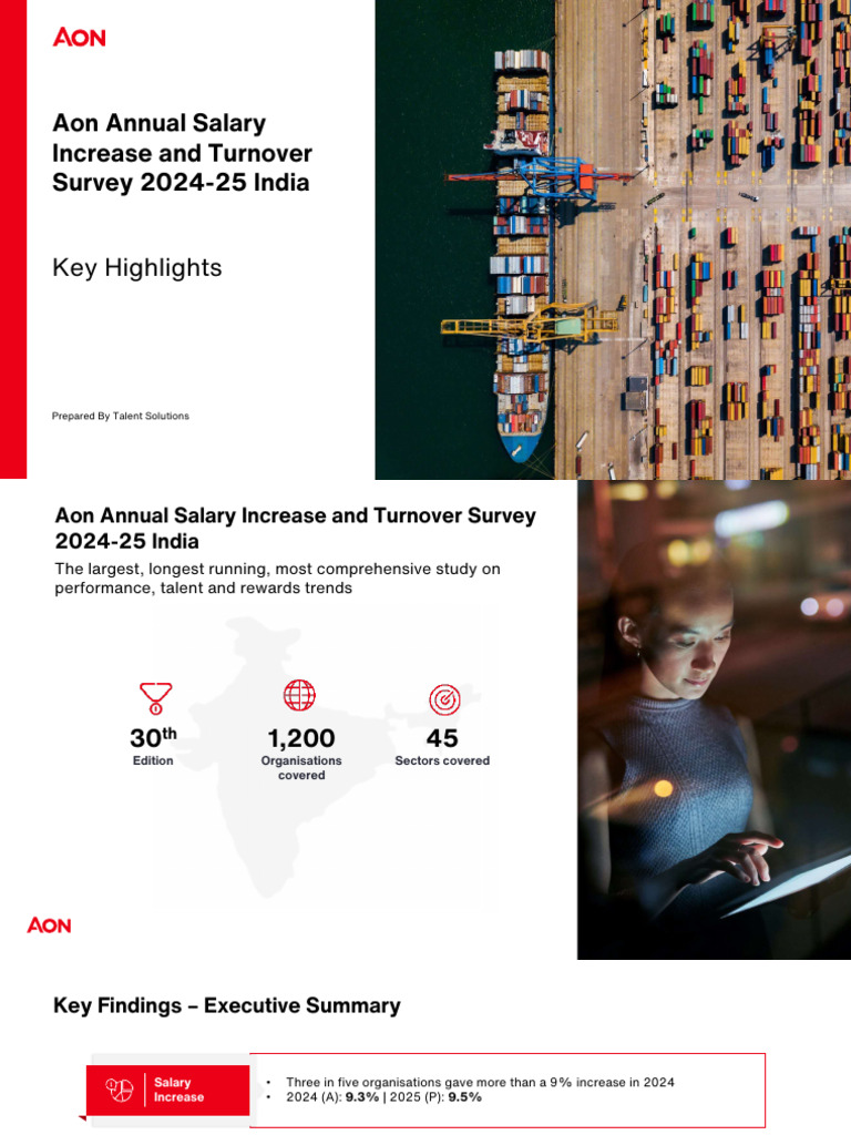 Aon Annual Salary Increase and Turnover Study 2024-25 India Key Highlights | PDF | Turnover ...